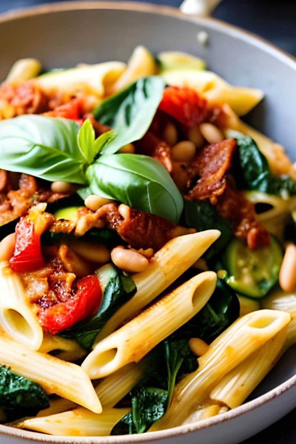 Tuscan White Bean Penne Pasta - Vegan Focus